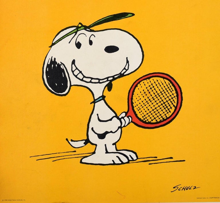 Original Vintage Snoopy Poster Tennis Cartoon Speak Softy And Carry A $75 Racket at 1stDibs ...