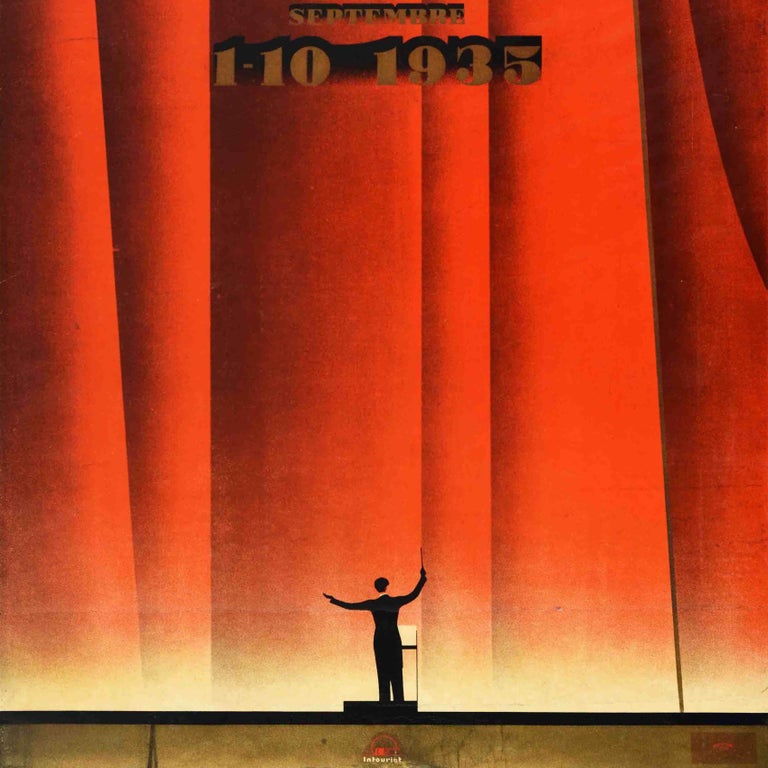 Original Vintage Soviet Advertising Poster Moscow Theatre Festival ...