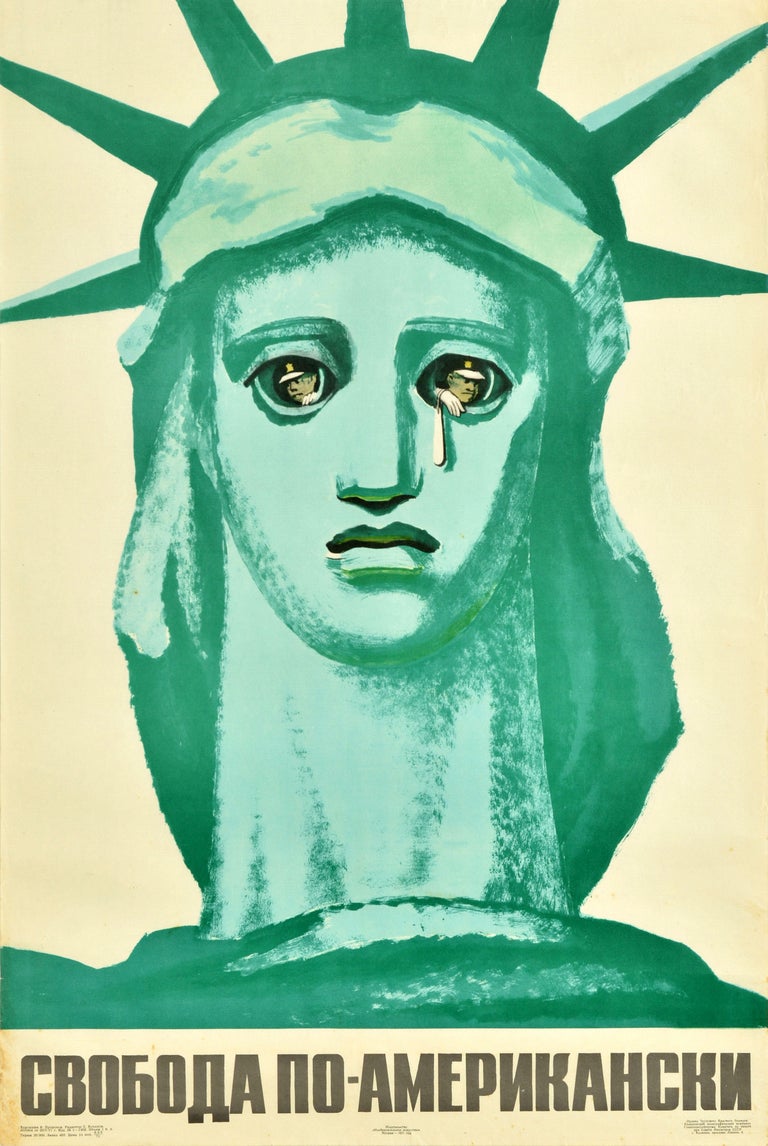Originales sowjetisches Propagandaplakat aus der Zeit des Kalten ...