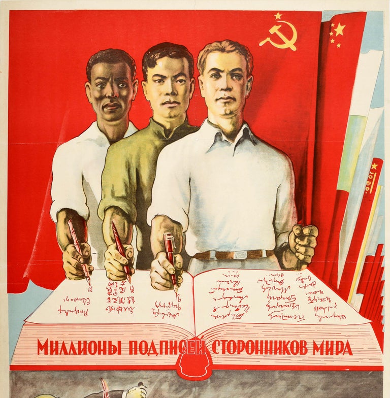 Original Vintage Soviet Cold War Propaganda Poster Peace Victory ...