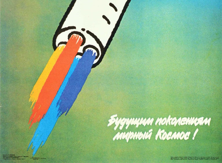 Original Vintage Soviet Poster Peaceful Space For Future Generations ...
