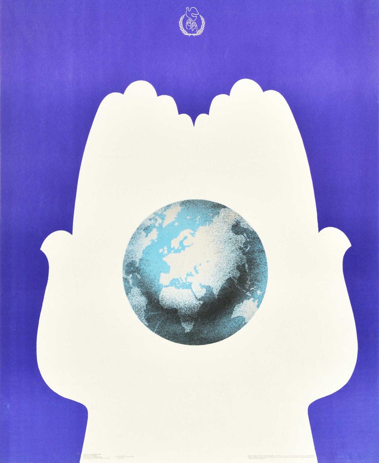 Original Vintage Soviet Poster United Nations Year Of Peace Dove World ...