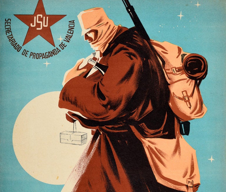 Original Vintage Spanish Civil War Propaganda Poster Militiaman JSU ...