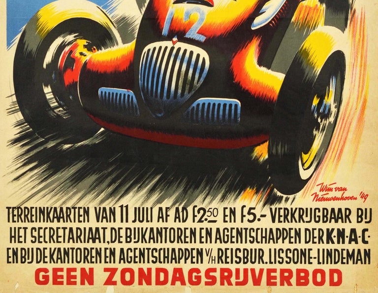 Original Vintage Sport Poster Dutch Grand Prix Zandvoort Formula One ...