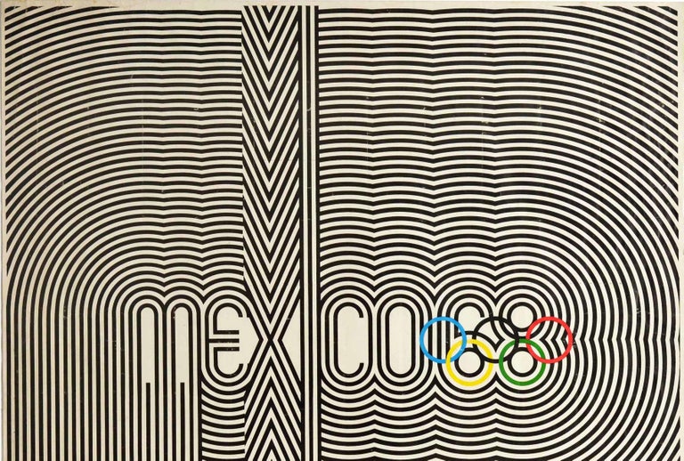 Original Vintage Sport Poster Mexico 68 Olympic Games Graphic Design ...