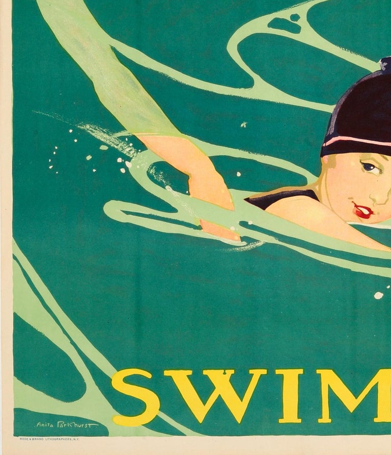 Original Vintage Sport Poster - Swim - Social Education National Board ...