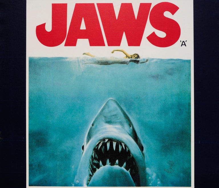 Original Vintage Steven Spielberg Movie Poster Jaws Iconic Design Shark ...