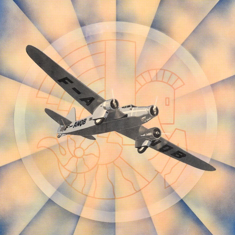 Original Vintage Travel Advertising Poster Air France Art Deco National ...