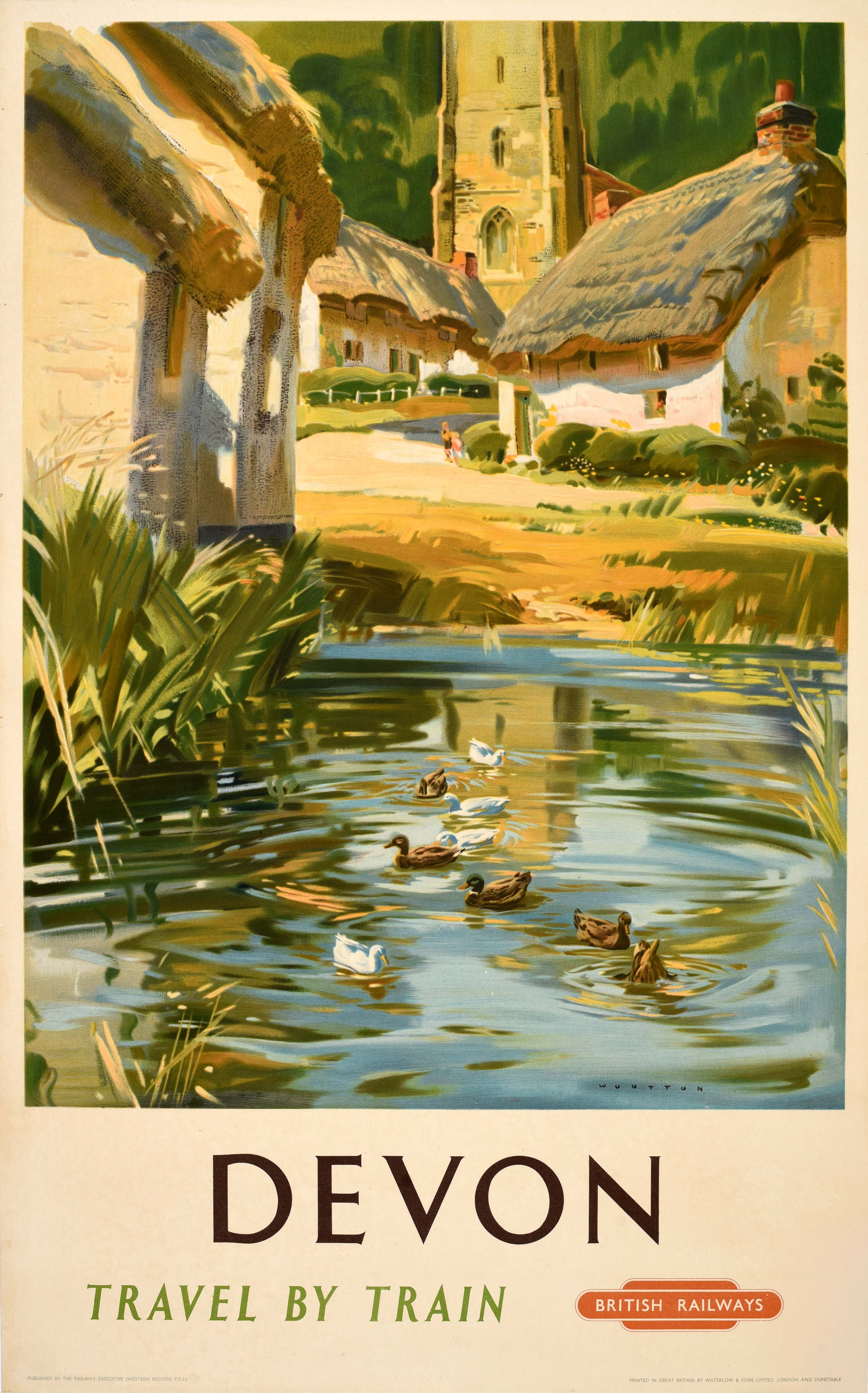 Original Vintage Train Travel Poster Fountains Abbey Yorkshire LNER ...