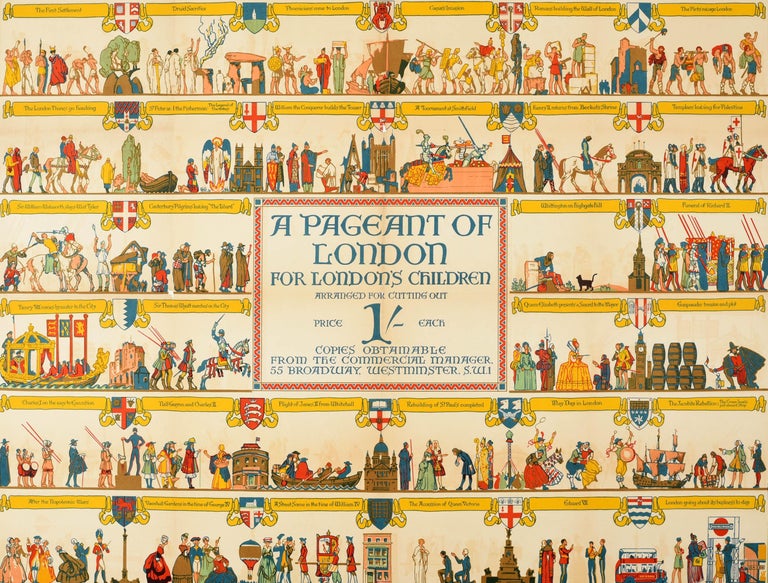 Original Vintage Travel Poster A Pageant Of London Transport History ...