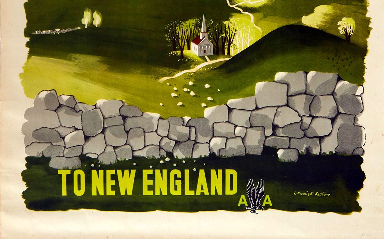 Original Vintage Travel Poster American Airlines To New England ...