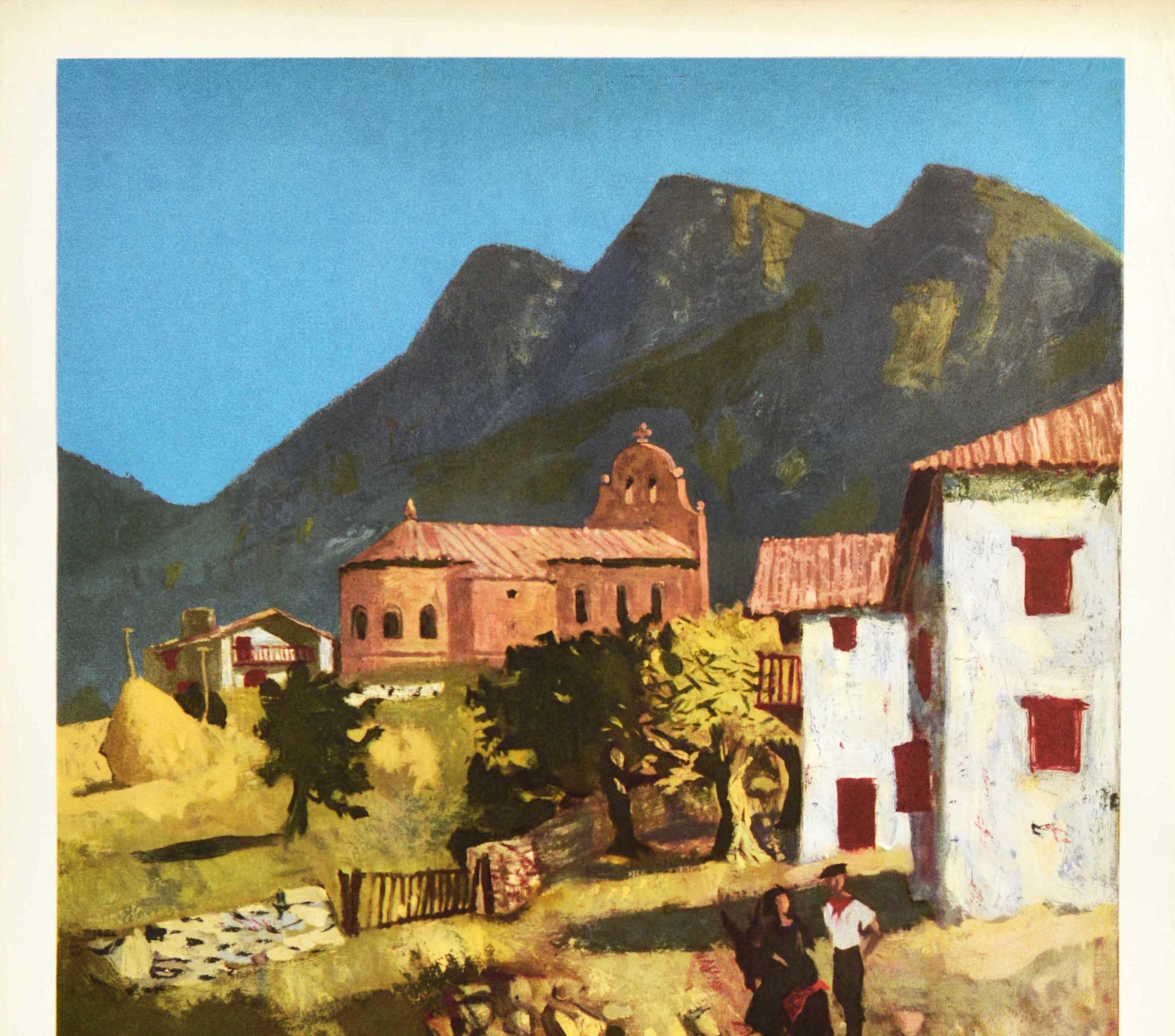 Original Vintage Travel Poster Basque Country French Railways Scenic ...