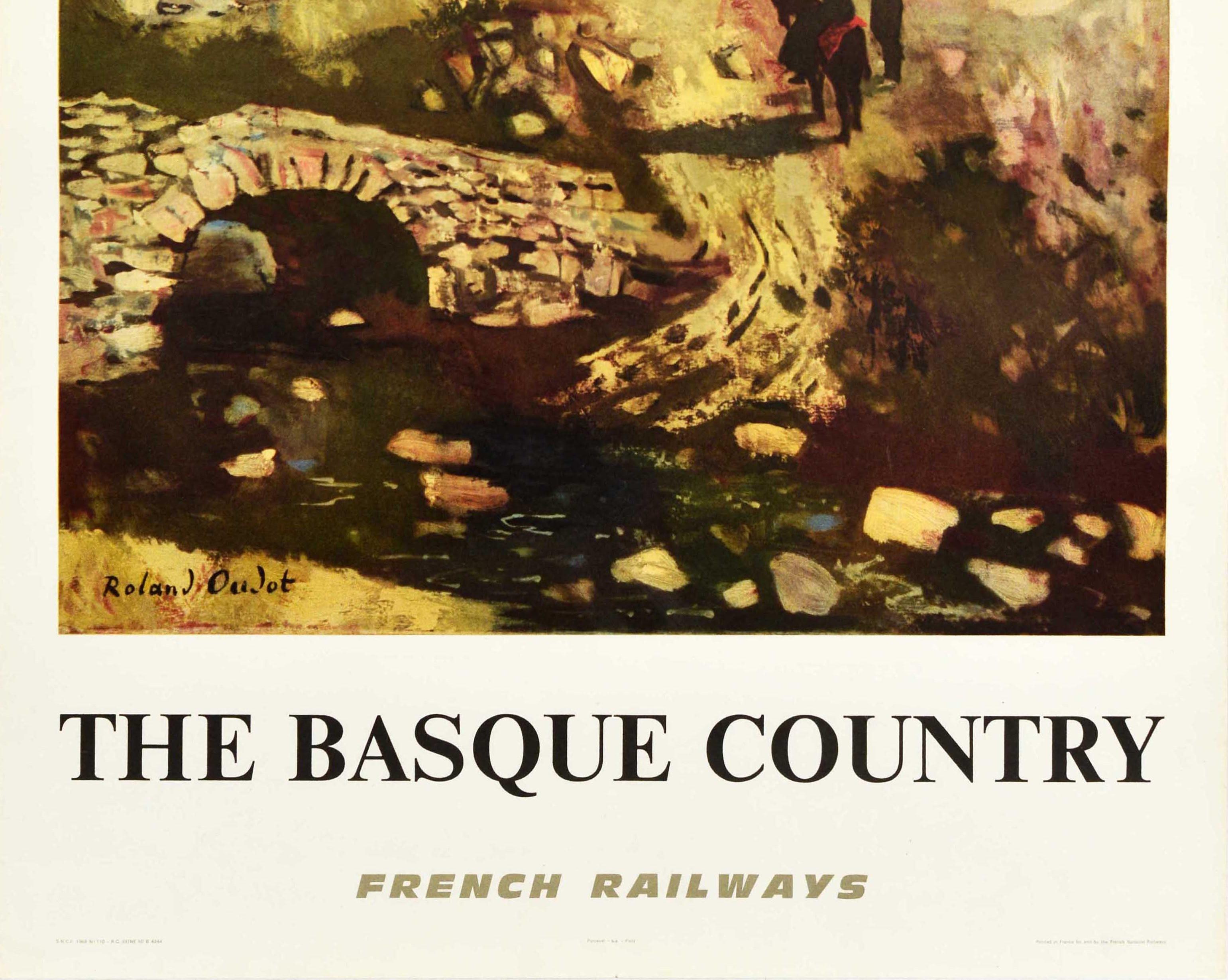 Original Vintage Travel Poster Basque Country French Railways Scenic ...