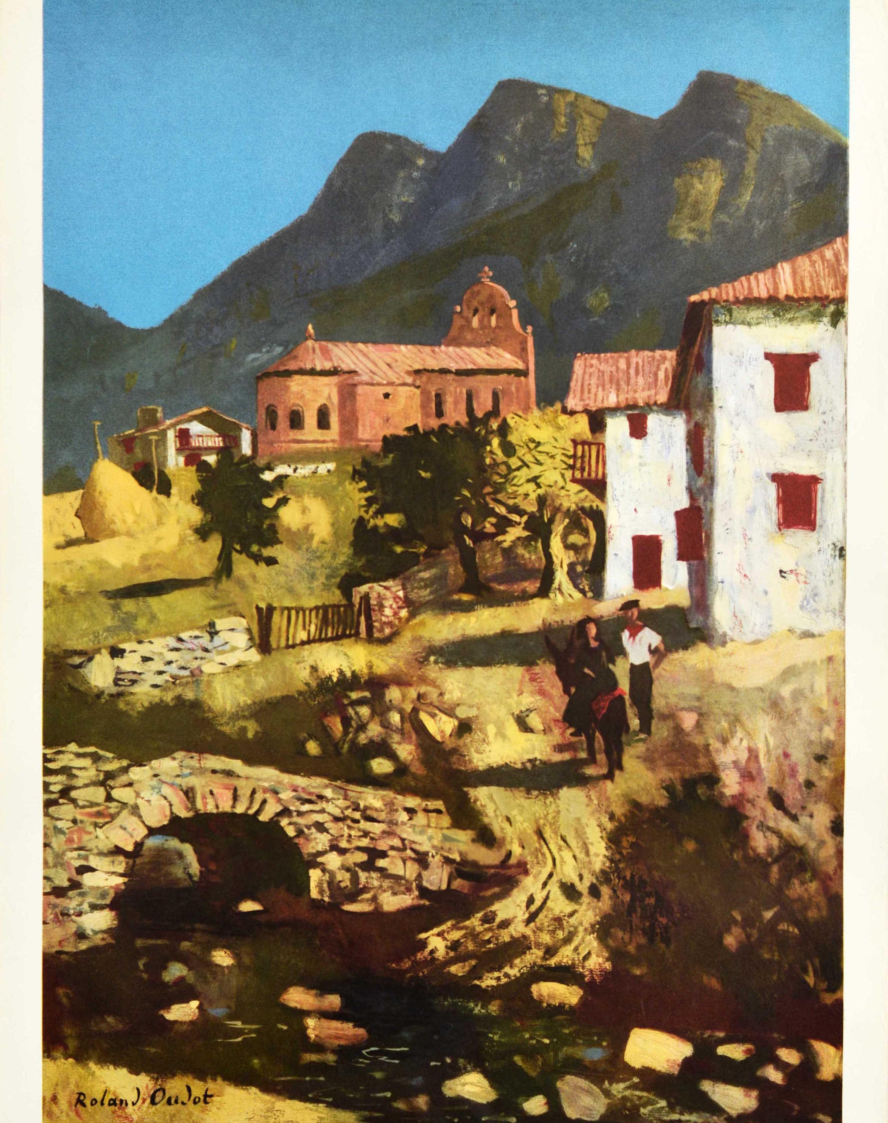 Original Vintage Travel Poster Basque Country French Railways Scenic ...