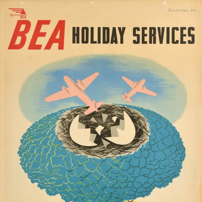Original Vintage Travel Poster BEA Holiday Services British European ...
