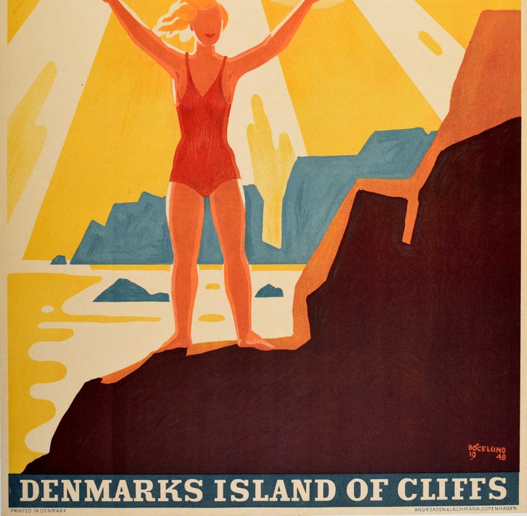 Original Vintage Travel Poster Bornholm Denmark Bogelund Island Of ...