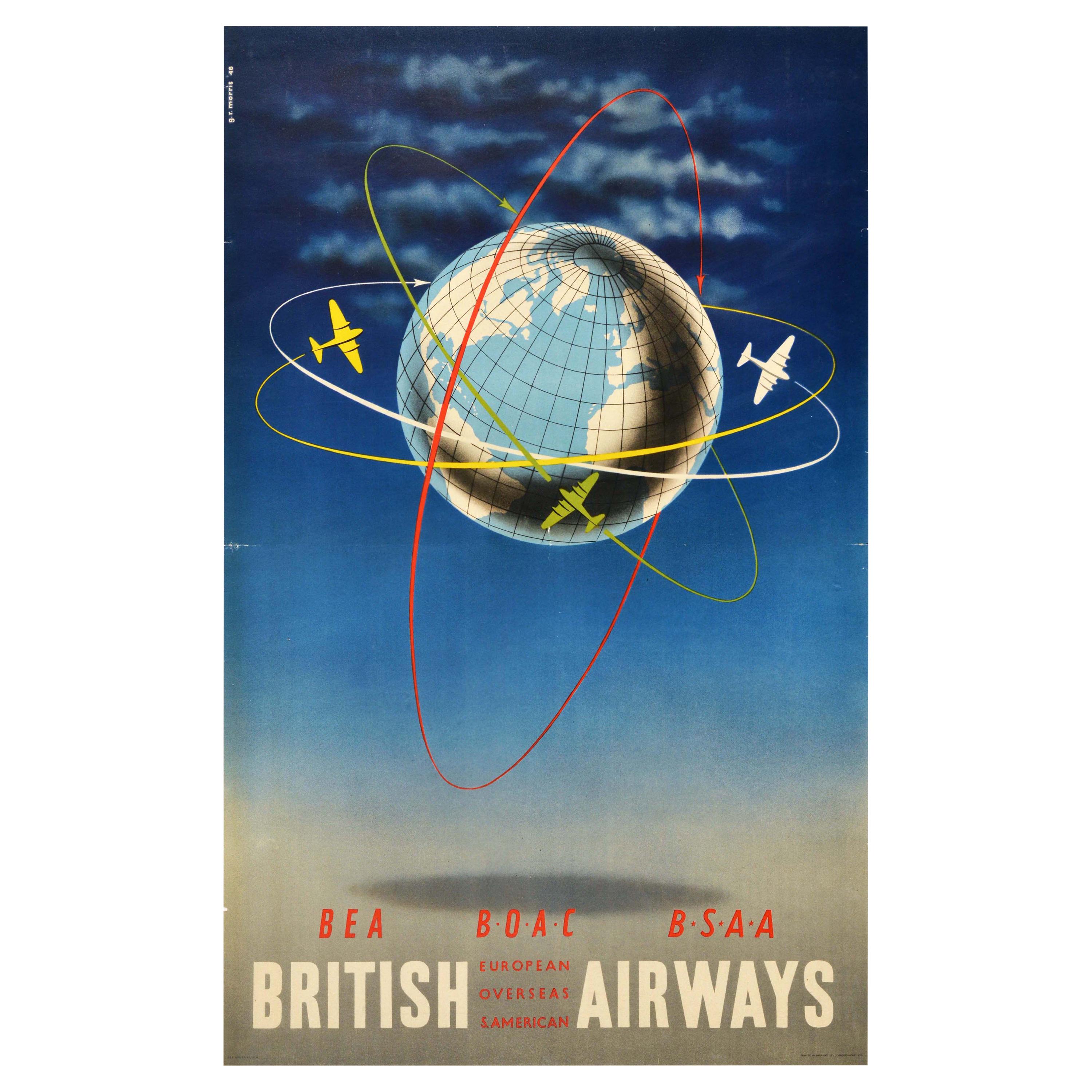 Original Vintage Imperial Airways Travel Brochure Poster Flying Boat ...