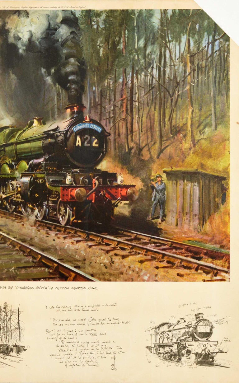 Original Vintage Travel Poster Cathedrals Express Terence Cuneo Railway ...