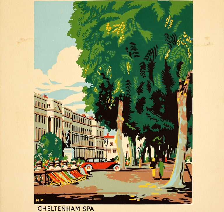 Original Vintage Travel Poster Cheltenham Spa Stately Buildings Midland ...