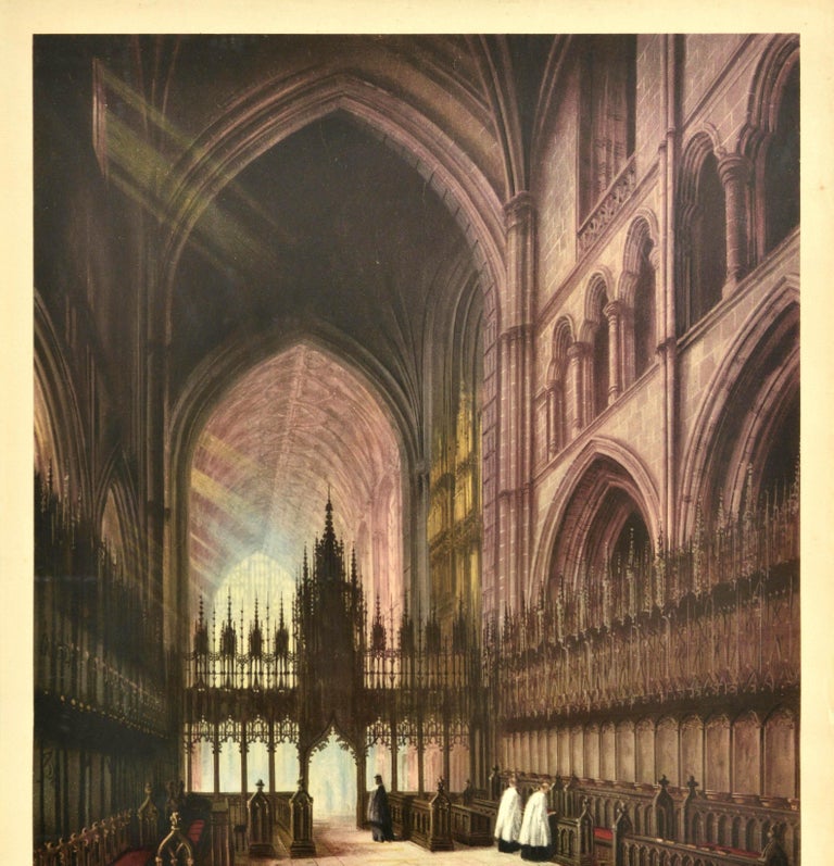 Original Vintage Travel Poster Chester British Railways Cathedral ...