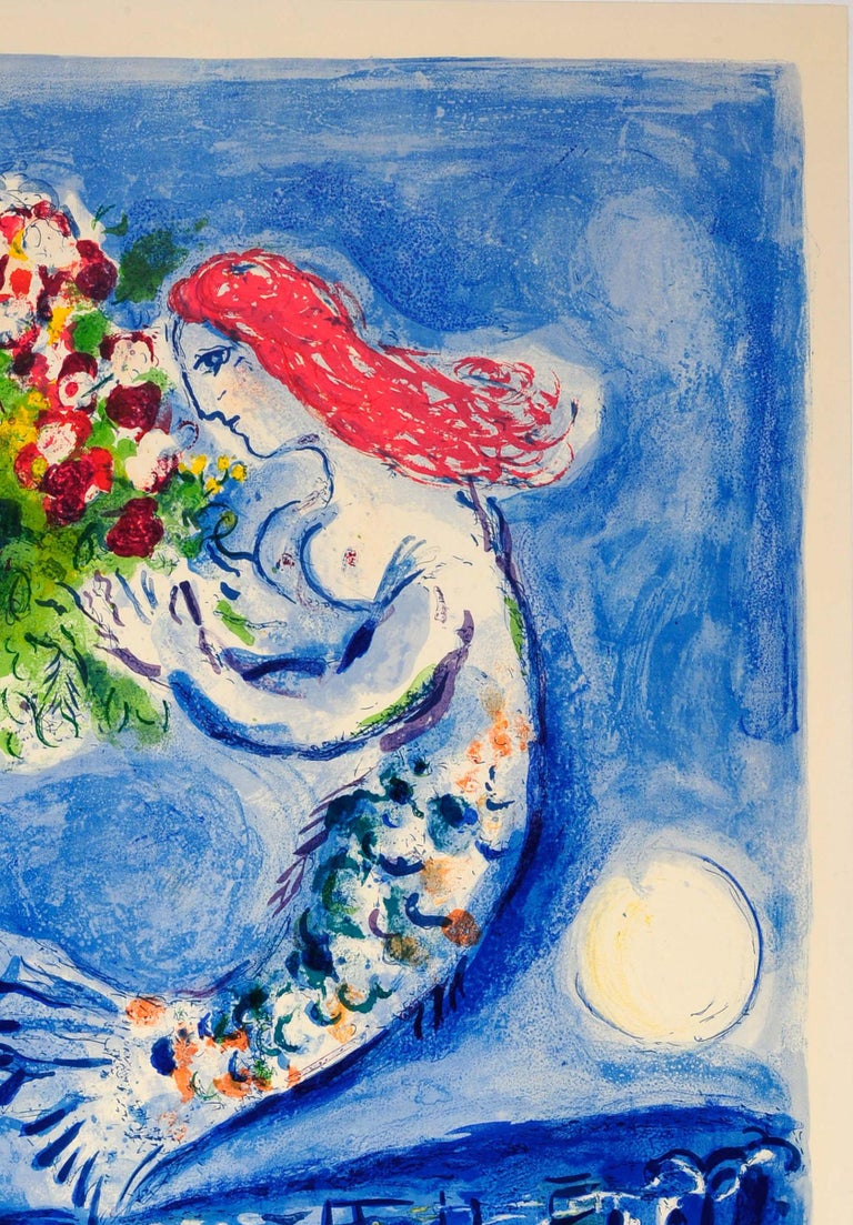 Original Vintage Travel Poster for Nice Soleil Fleurs Marc Chagall Sun ...