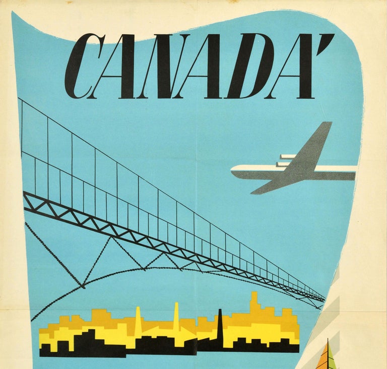 Original Vintage Travel Poster KLM Royal Dutch Airlines Canada ...