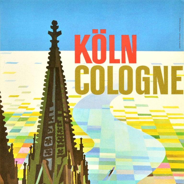 Original Vintage Travel Poster Koln Cologne Cathedral Church Of Saint ...