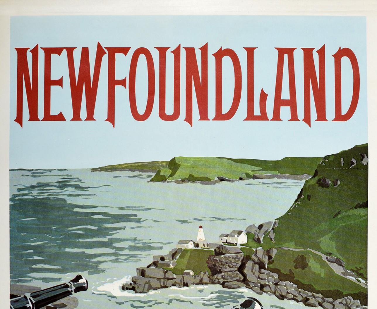 Original Vintage Travel Poster Newfoundland Cradle of New World History ...