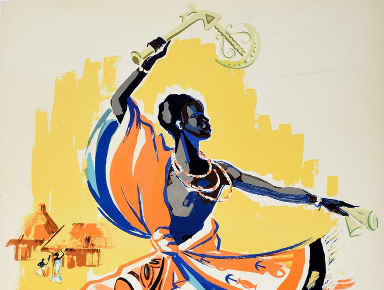 Original Vintage Travel Poster Republic Of Dahomey Benin West Africa ...