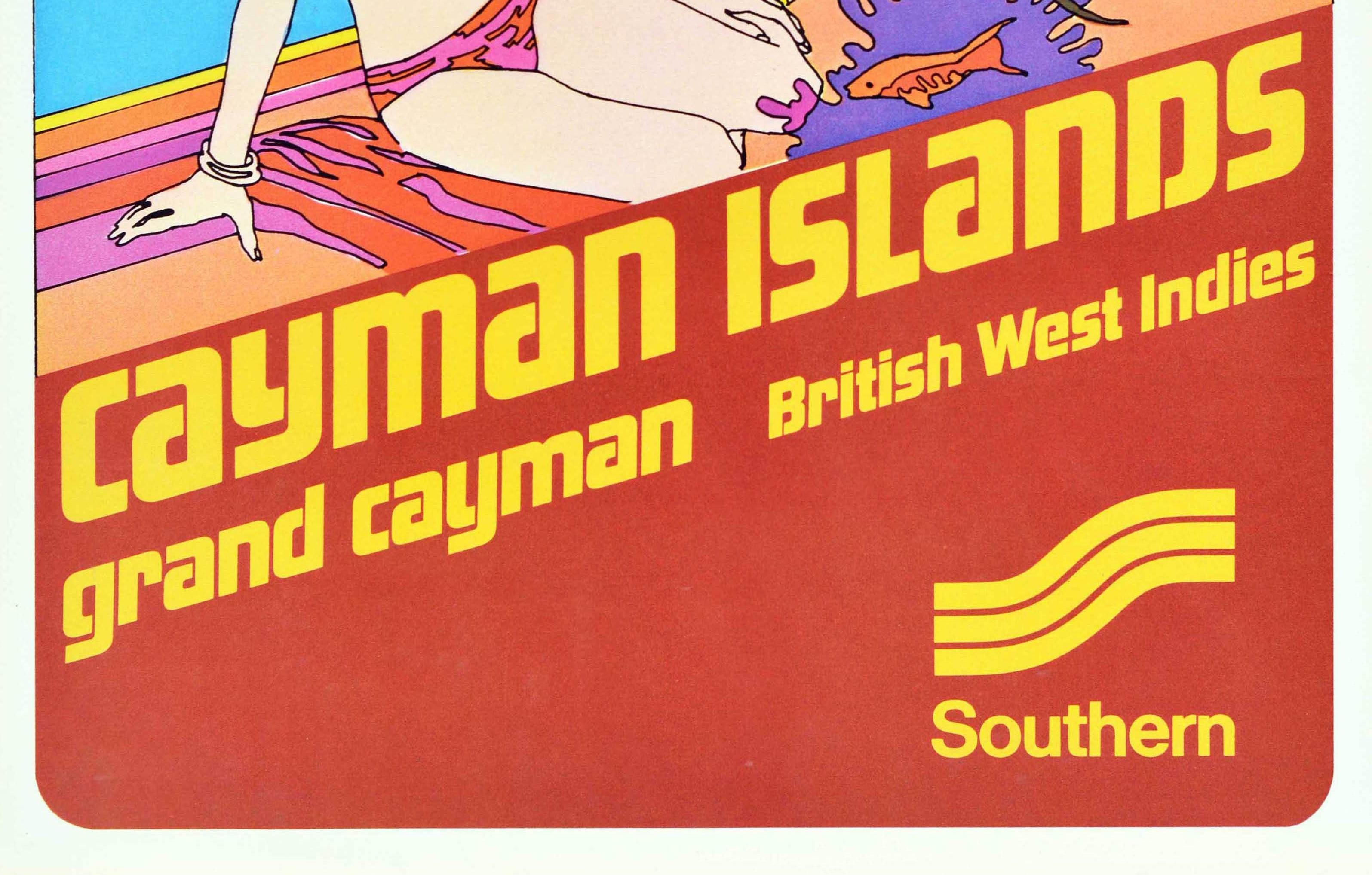 Original Vintage Travel Poster Southern Grand Cayman Islands British ...