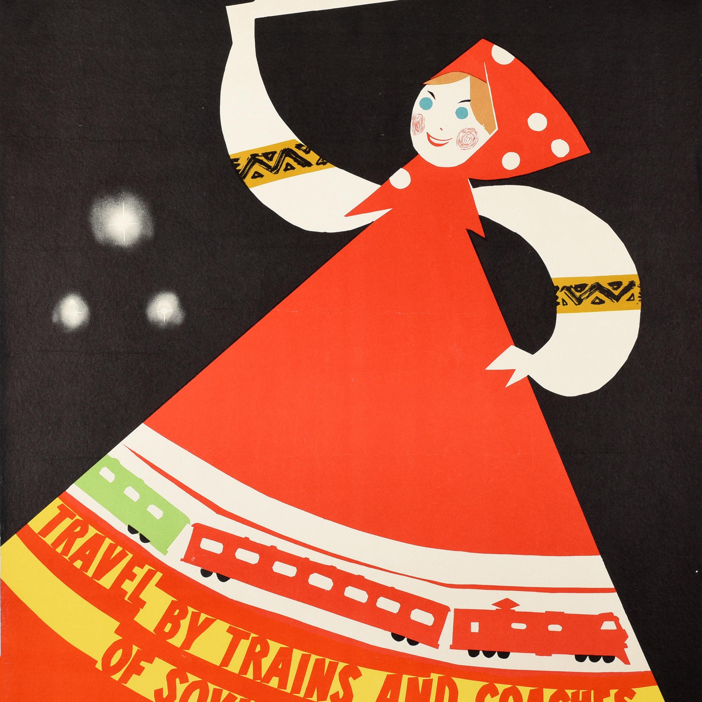 Original Vintage Travel Poster Soviet Railways Travel By Trains And ...