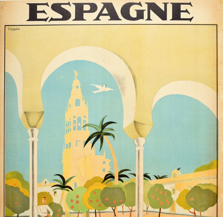 Original Vintage Travel Poster Spain Art Deco Espagne Cordoba Mosque ...
