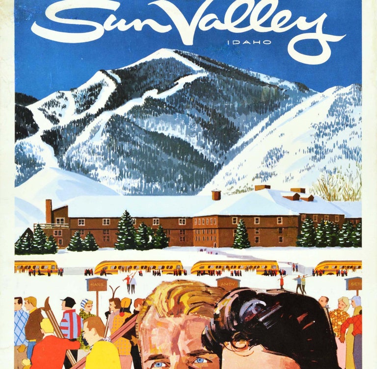 Original Vintage Travel Poster Sun Valley Ski World Idaho Union Pacific ...