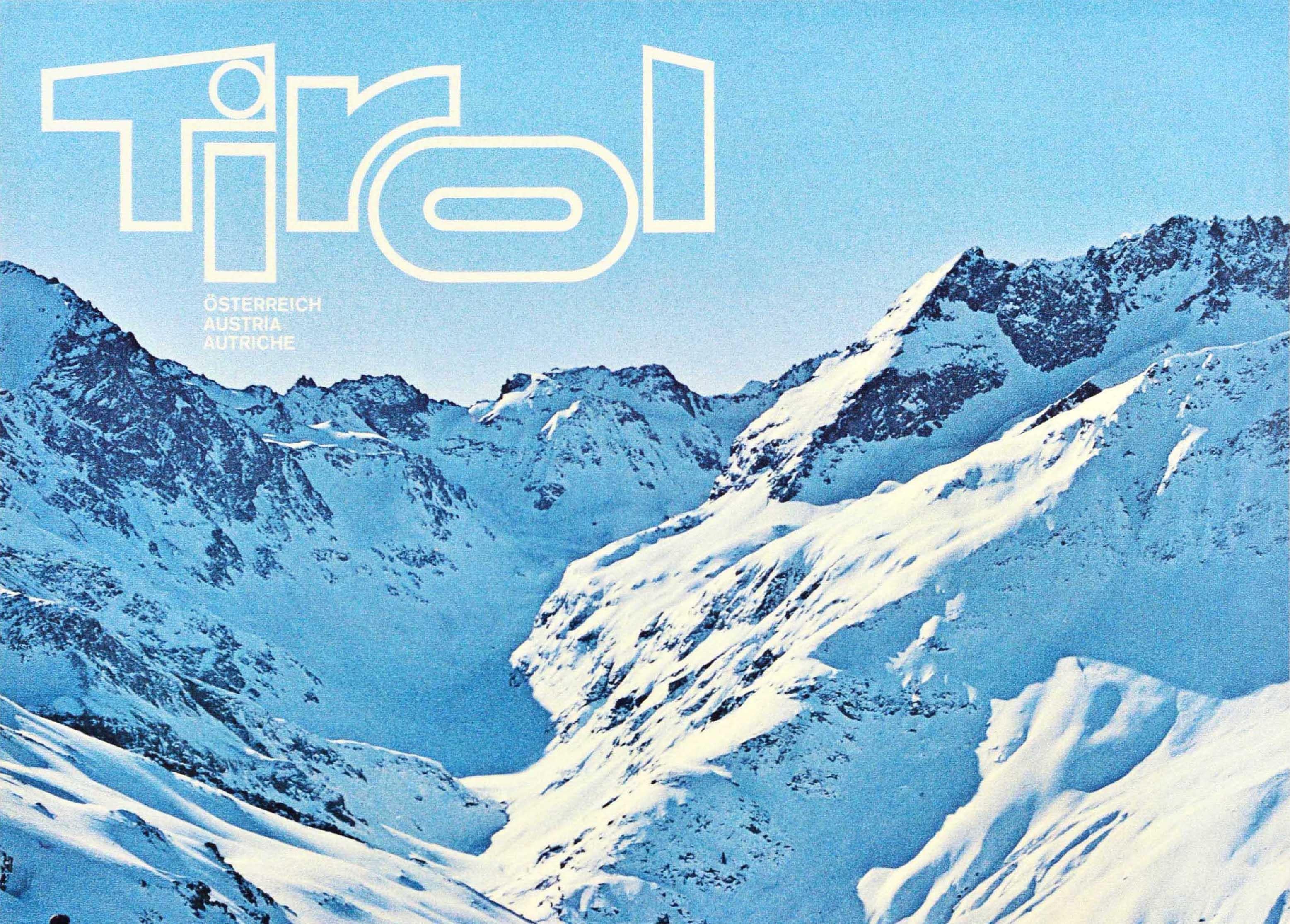 Original Vintage Travel Poster Tirol Austria Skiers Mountain Winter ...