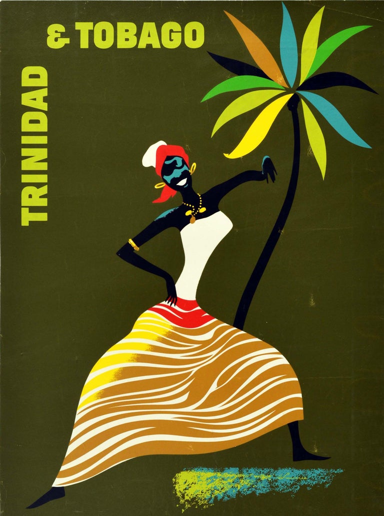 Original Vintage Travel Poster Trinidad And Tobago Caribbean Islands ...