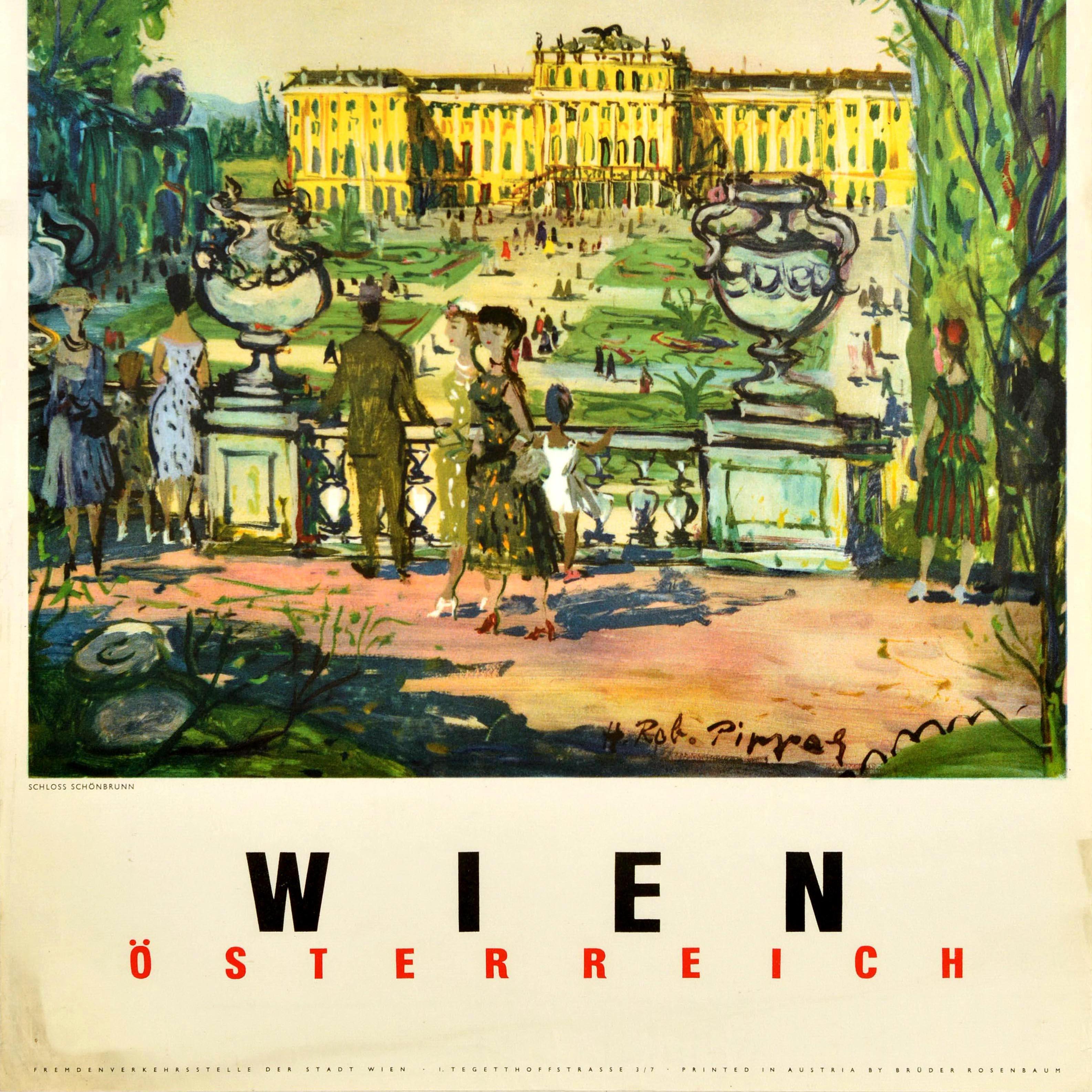 Original Vintage Travel Poster Vienna Austria Schonbrunn Palace Wien ...