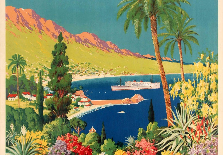 Original Vintage Union Castle Line Poster Promoting Cruise Ship Holiday ...