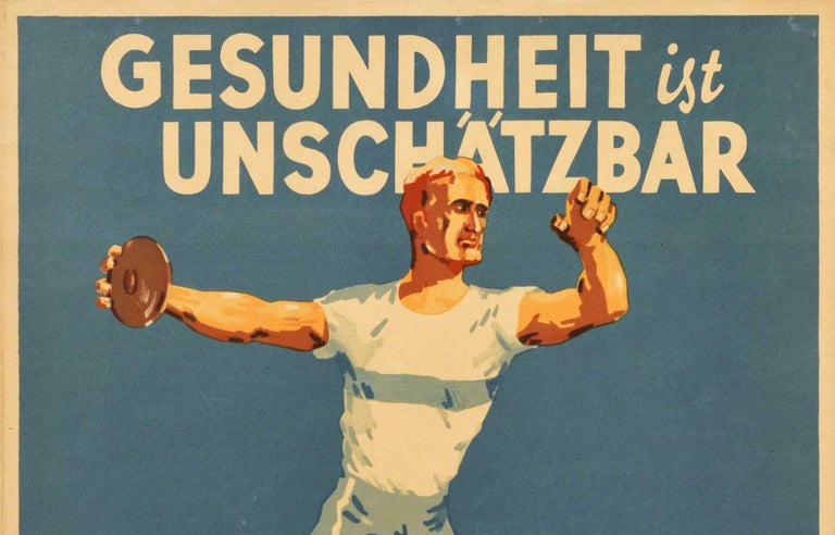 Original Vintage Work Motivation Poster Gesundheit Health Priceless ...