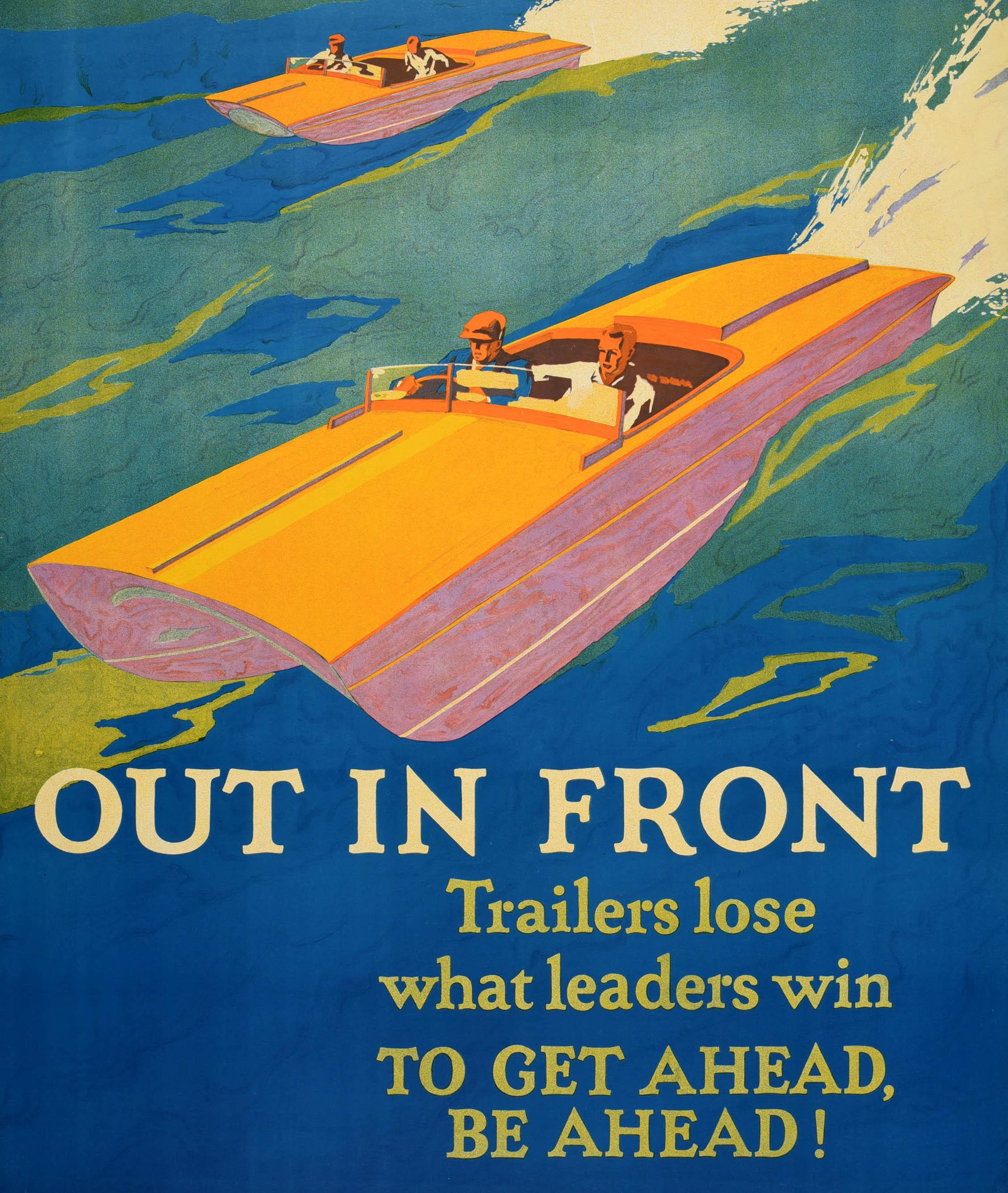 Original Vintage Workplace Motivational Poster Out In Front Leaders ...