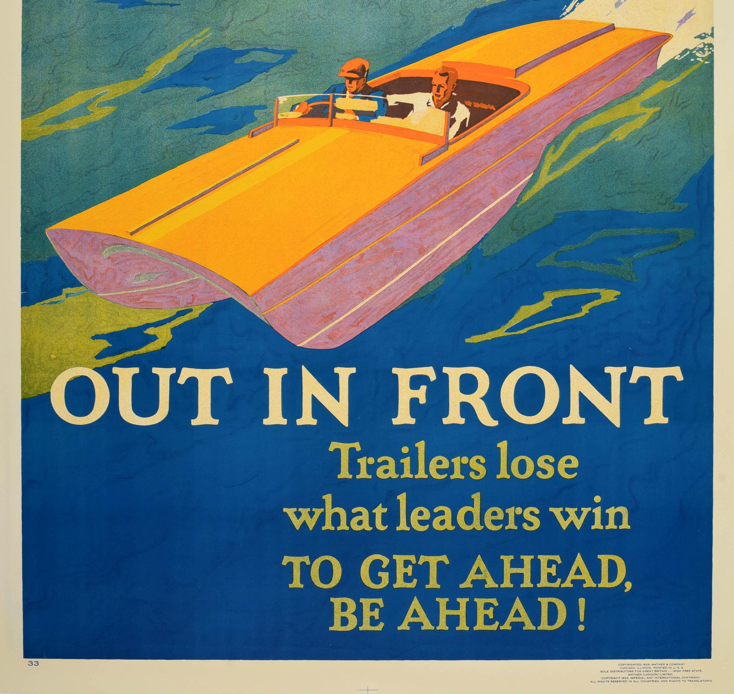 Original Vintage Workplace Motivational Poster Out In Front Leaders ...
