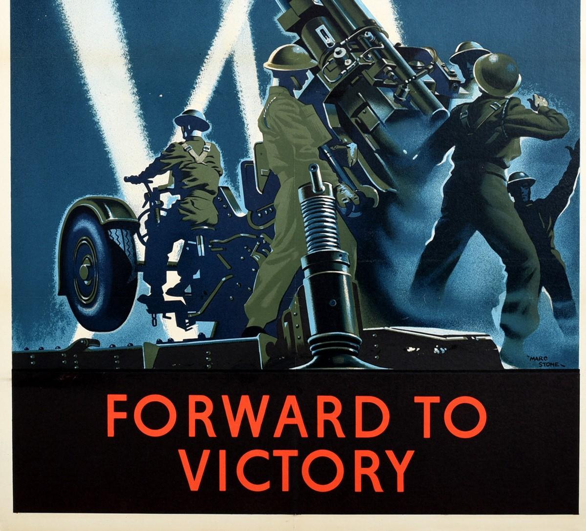 Original Vintage World War Two Poster Forward To Victory WWII Army ...