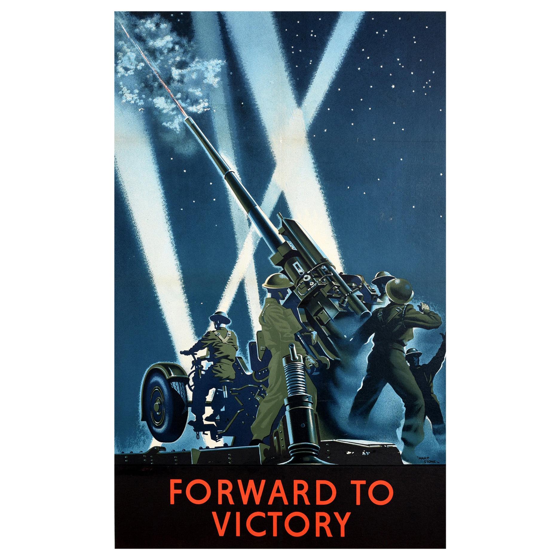 Original Vintage World War Two Poster Forward To Victory WWII Army ...