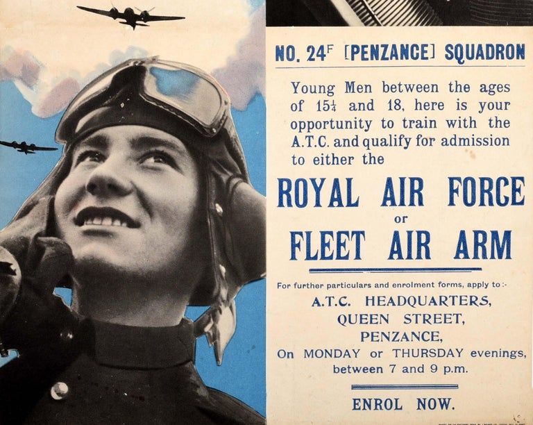Original Vintage WWII Poster Air Training Corps Royal Air Force ...