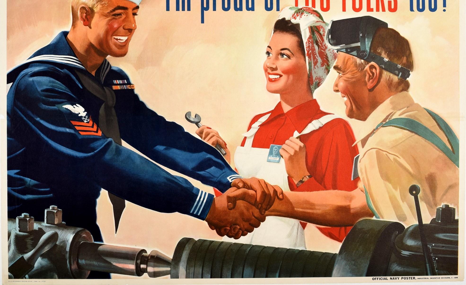 Original Vintage WWII Poster I'm Proud Of You Folks Too US Home Front ...