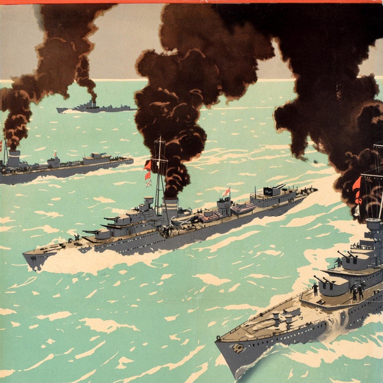 Original Vintage WWII Poster War Savings Are Warships Norman Wilkinson ...