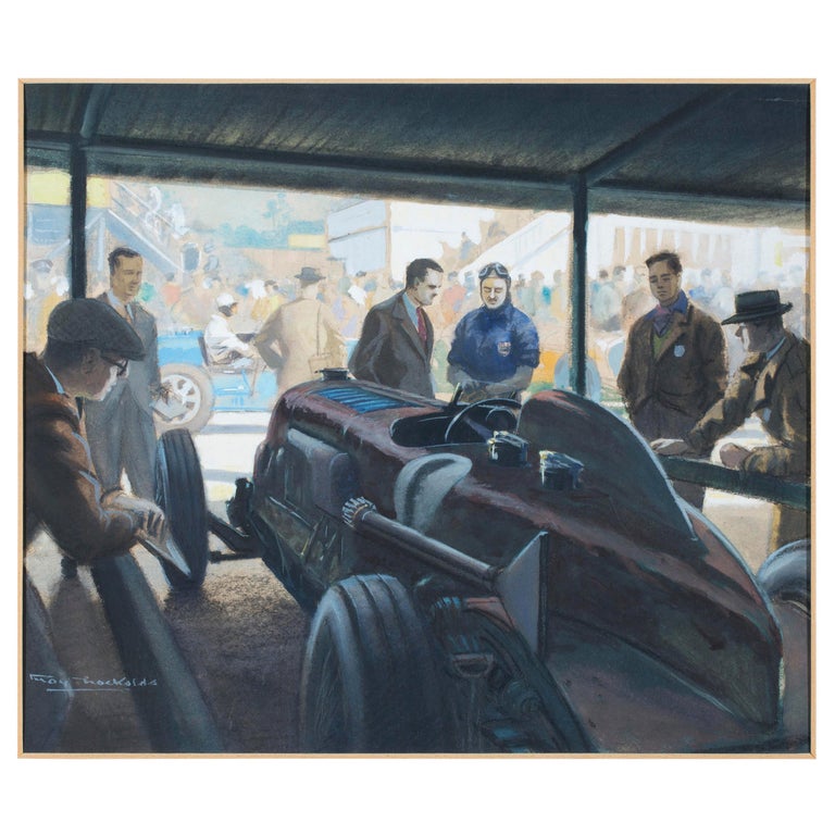 Aquarelle originale « Tim Birkin at Brooklands:: 1932 » de Roy Nockolds ...