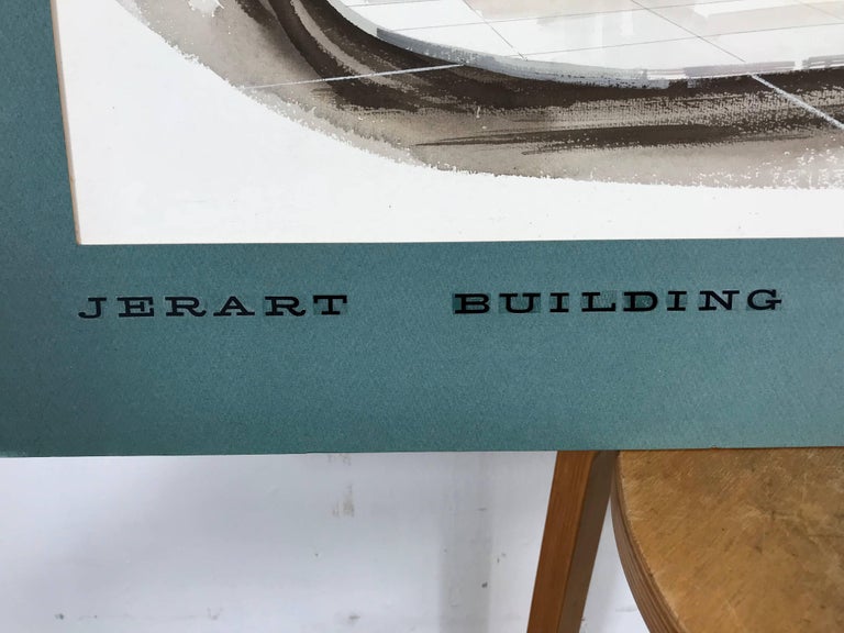 Original Watercolor, Modernist Architectural Rendering, ,Maxwell ...