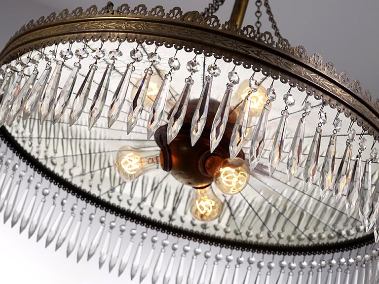 Original Wheeler Mirrored Reflector Chandeliers at 1stDibs