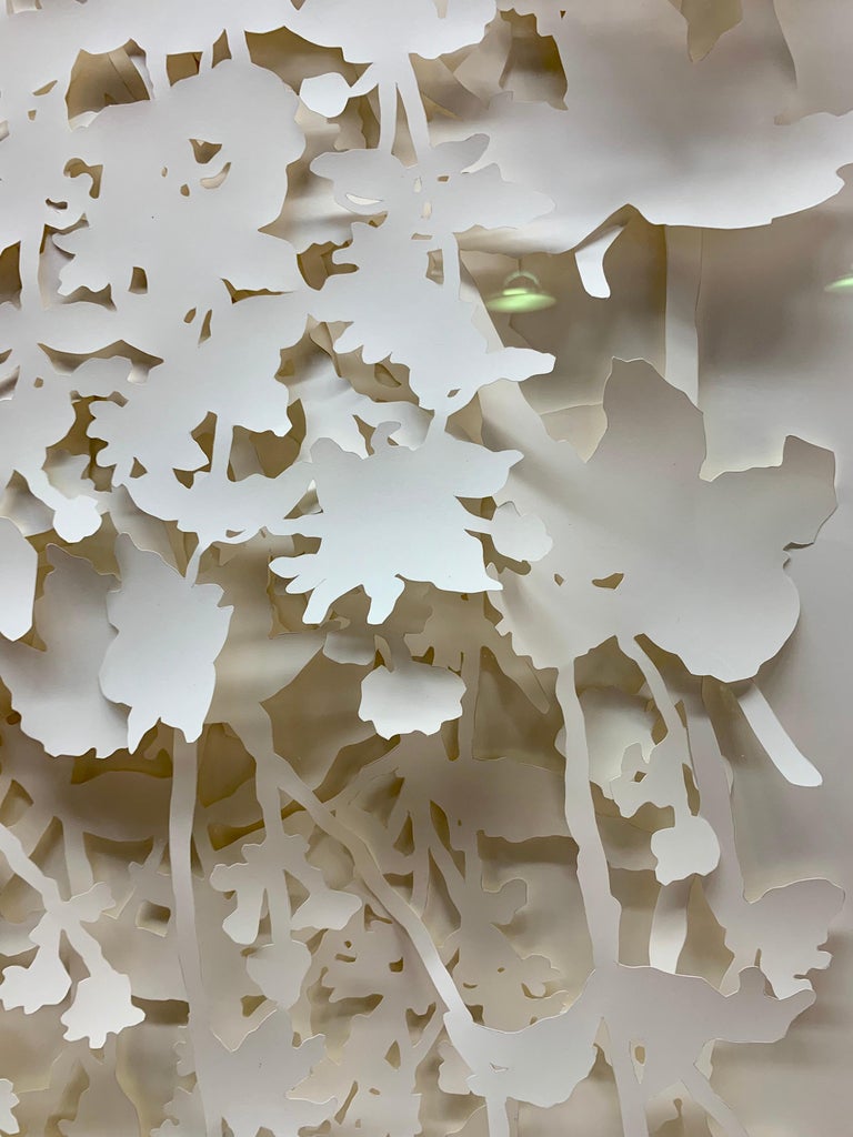 Original Extra Large Floral Lace Cut Paper Mixed-Media Art in Lucite ...