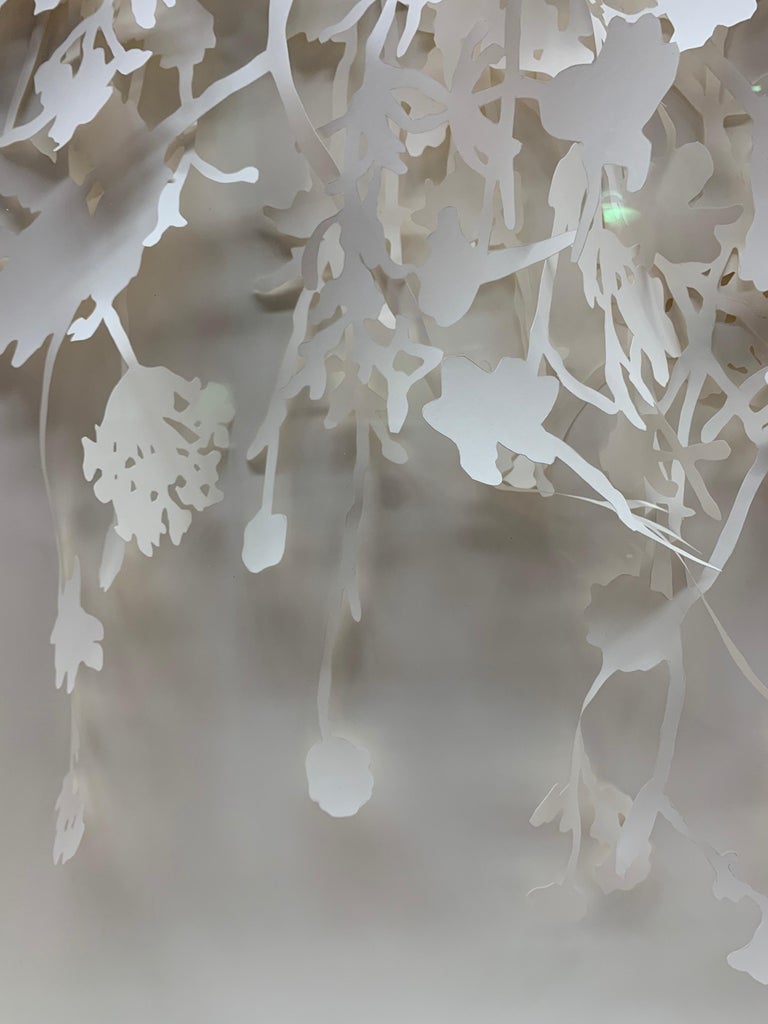 Original Extra Large Floral Lace Cut Paper Mixed-Media Art in Lucite ...